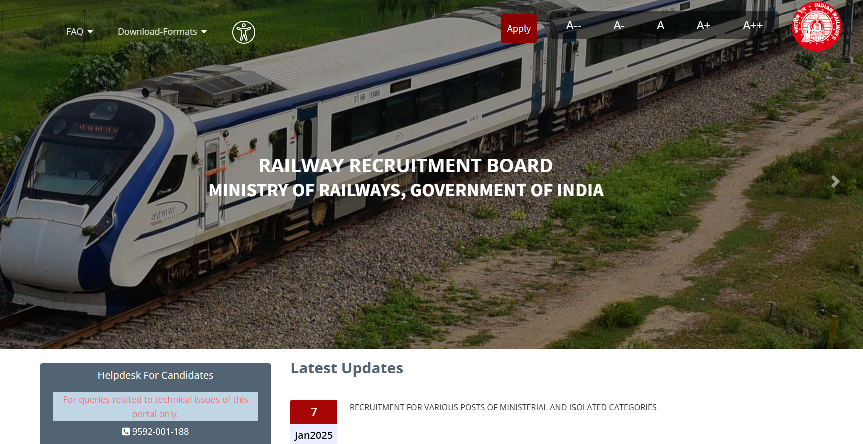 RRB Recruitment 2025: Ministerial & Isolated 1036 Posts Apply Online - Fast Sarkari Job